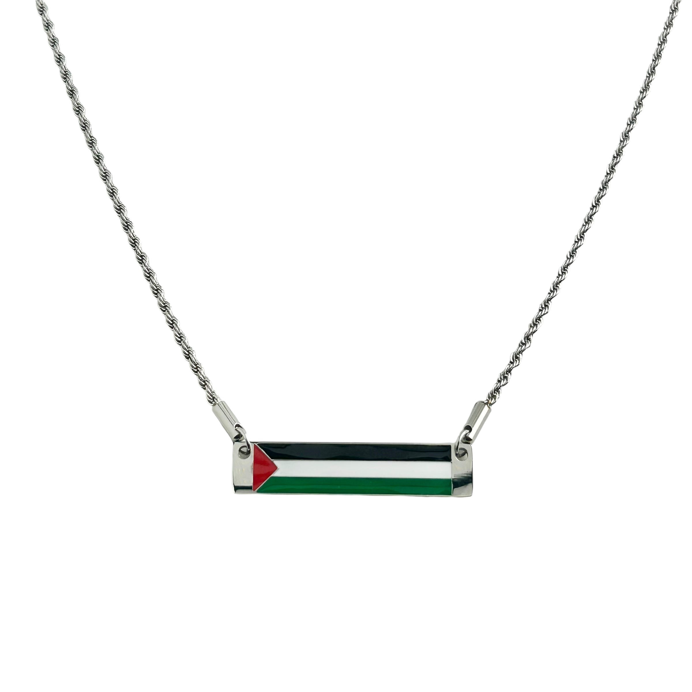 Palestine Flag Stainless Steel Bar Necklace – HLJ